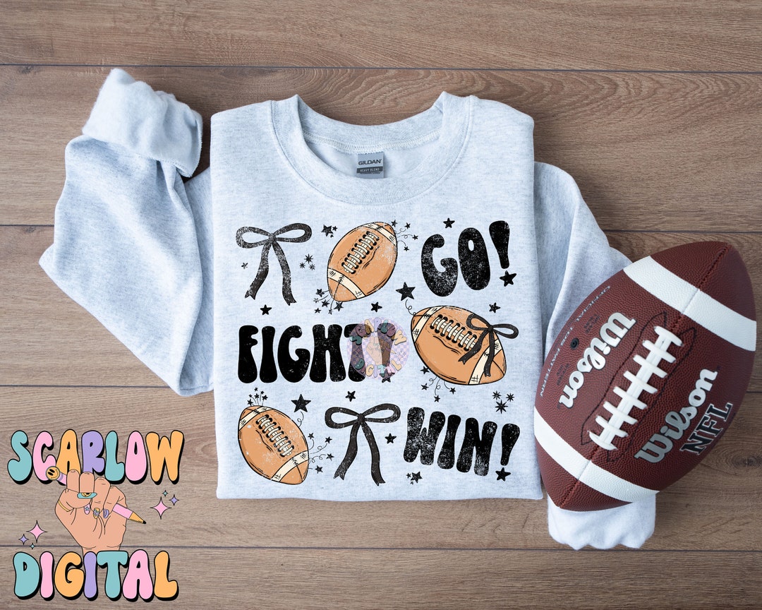 Go Fight Win PNG Digital Design Download, Football Png, Bows Png ...