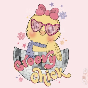Groovy Chick Png-easter Sublimation Digital Design Download-girl Easter ...