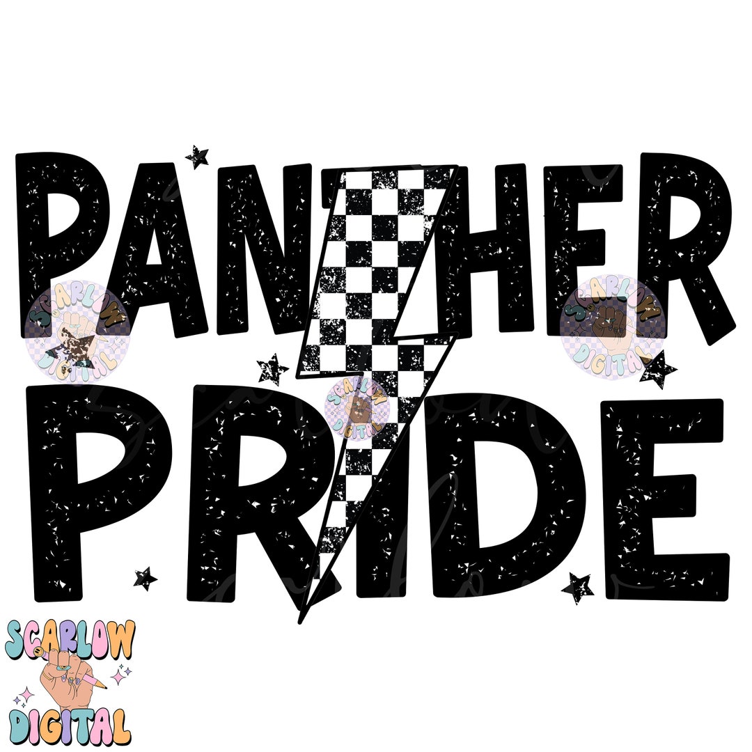 Panther Pride PNG Digital Design Download, Go Panthers Png, Retro ...