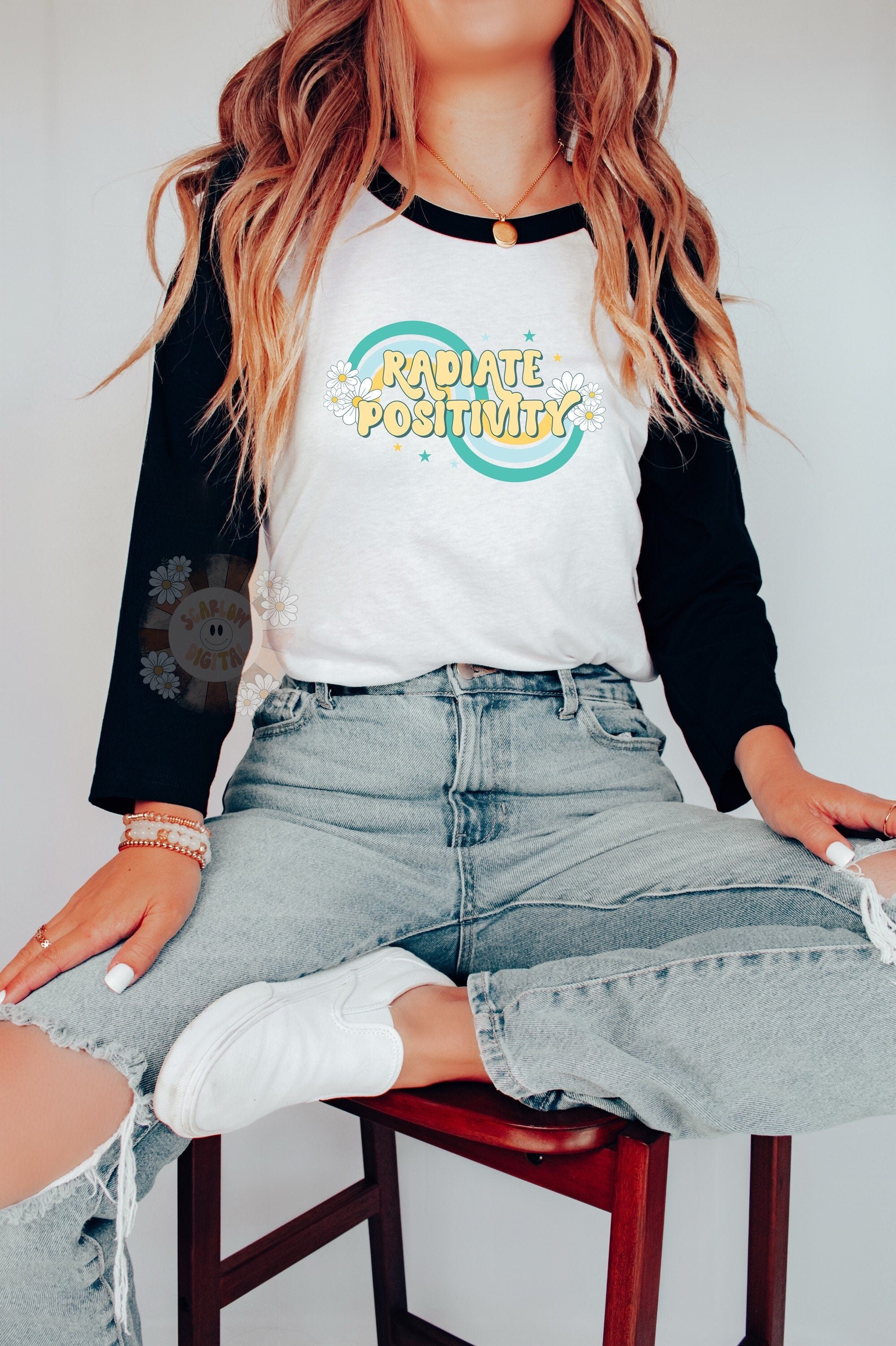 Radiate Positivity Png-retro Sublimation Digital Design - Etsy