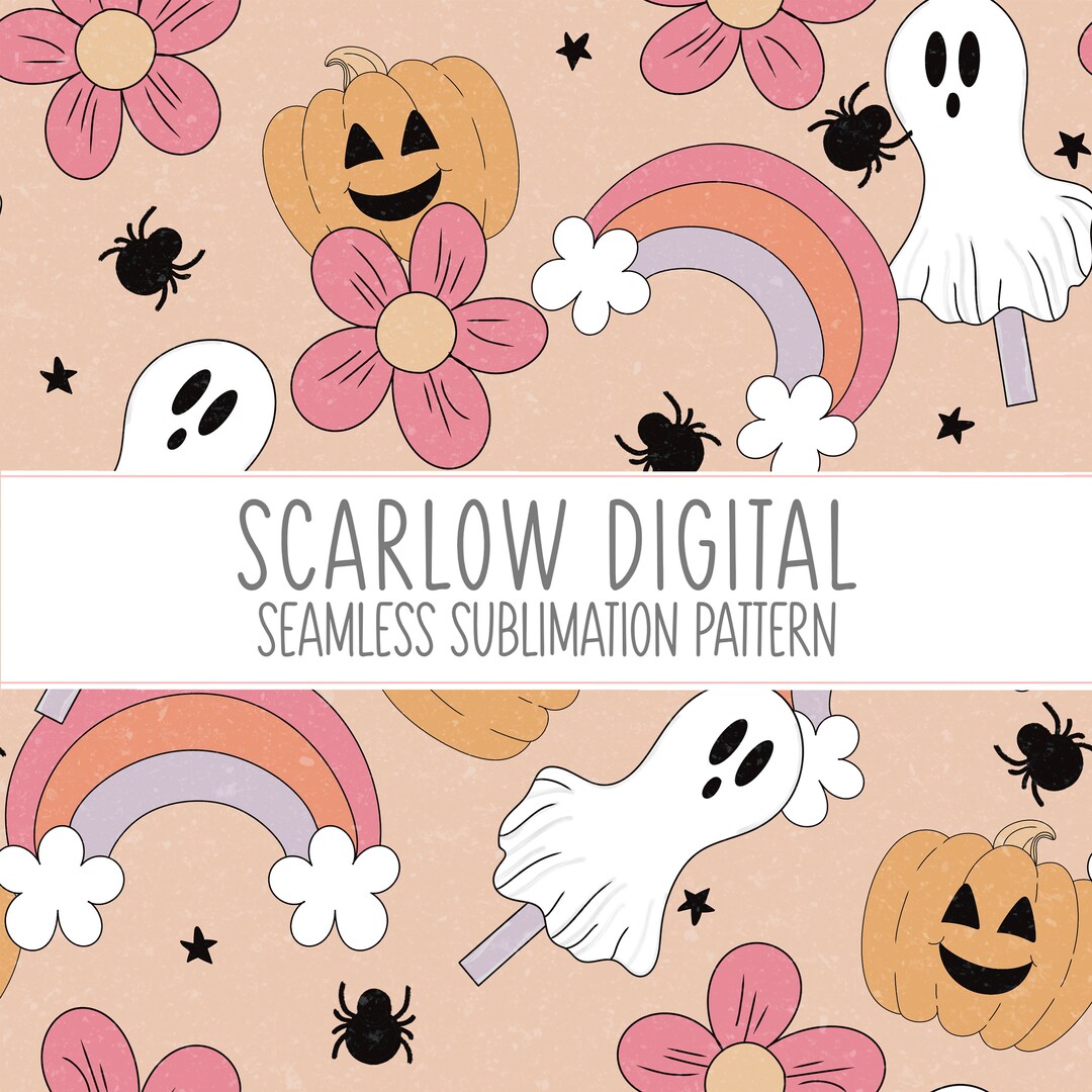 Spooky Doodles Seamless Pattern-sublimation Digital Design Download ...