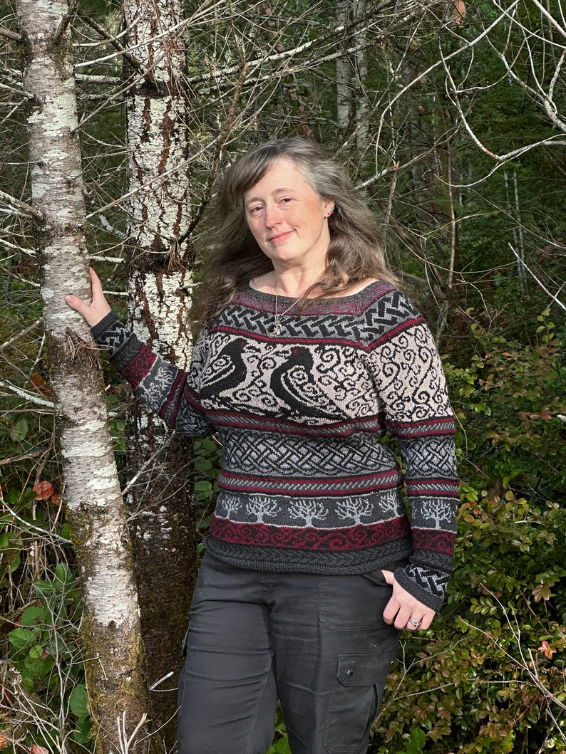 Knitting Pattern - Raven Twist Sweater | Colorwork Knit From the Top ...