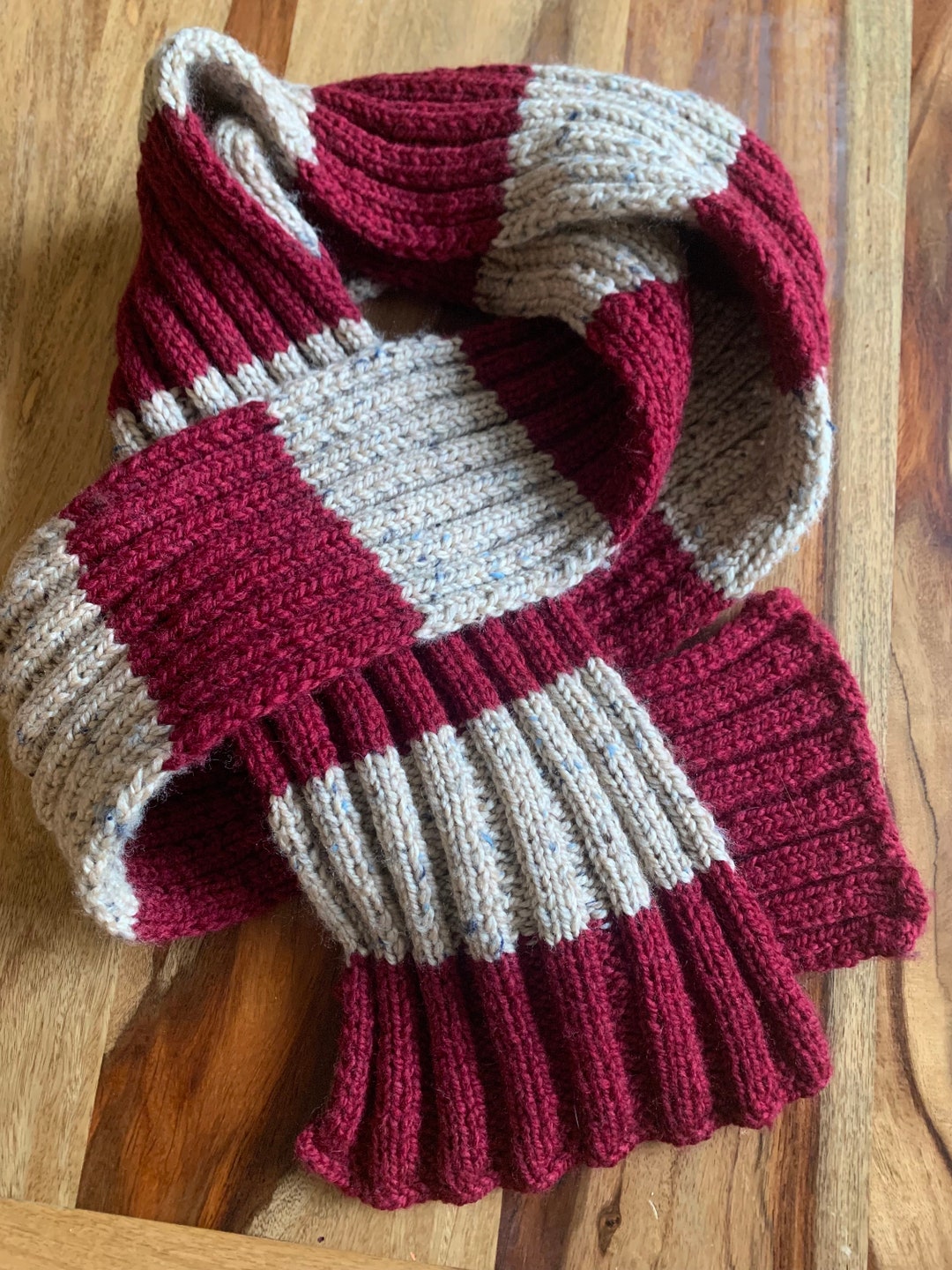 Knitting Pattern - Basic Ribbed Striped Scarf| Very Easy Scarf Made ...