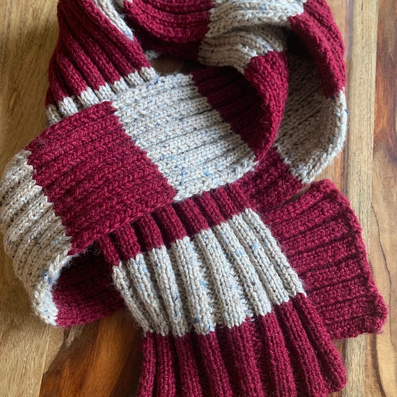 Wool Stripe Scarf Chunky - Etsy