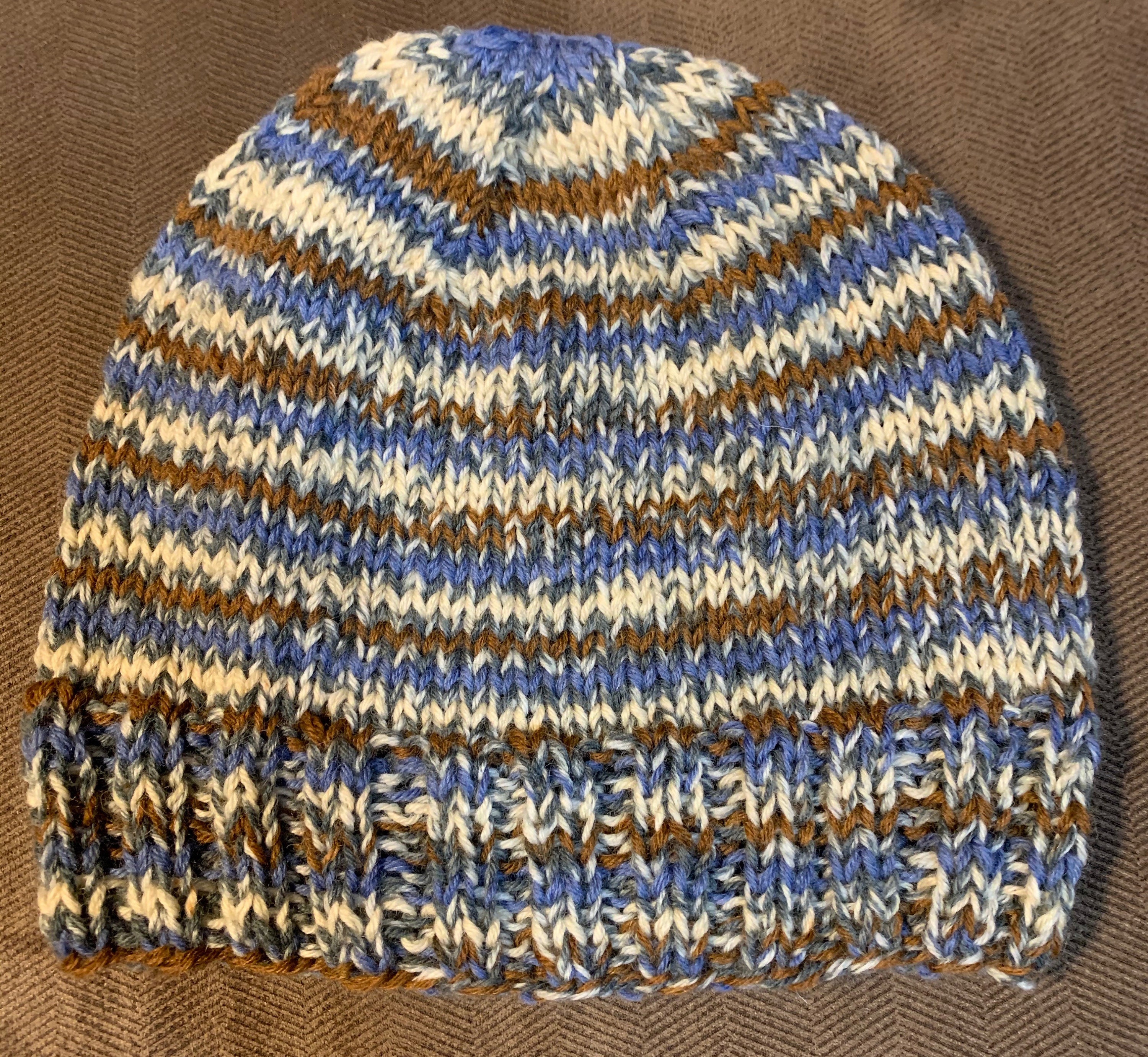 Knitting Pattern - Basic Self Striping Sock Hat | Very Easy Hat Made ...