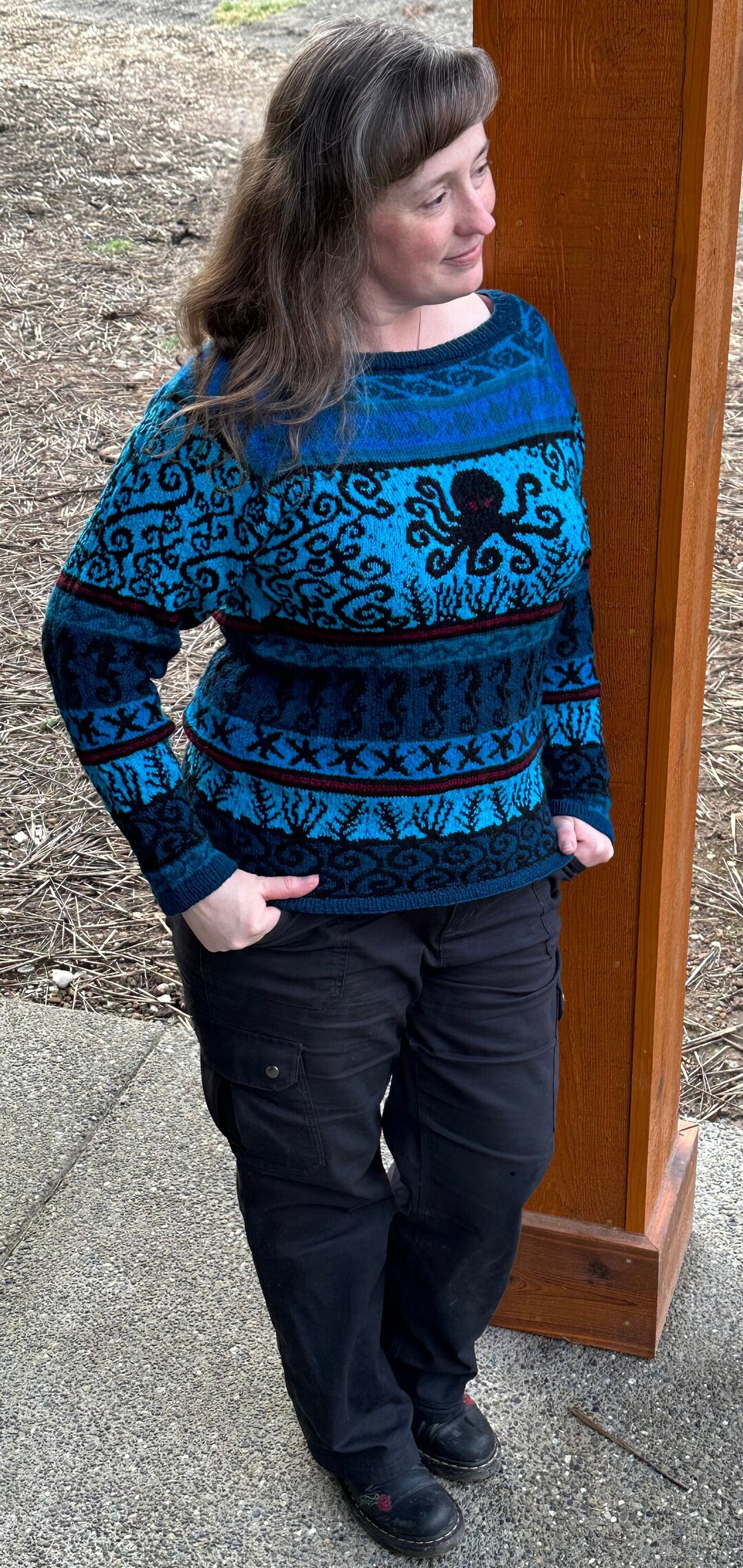Knitting Pattern - Kraken Depths Sweater | Colorwork Knit From the Top ...