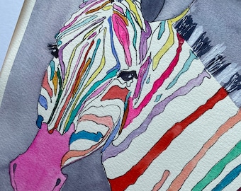 Zebra Ink Sketch, Ink Drawing, Pen and Ink, Black and White, Fine Art ...