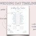 Wedding Day Timeline Template, Printable Wedding Day Timeline, Wedding ...