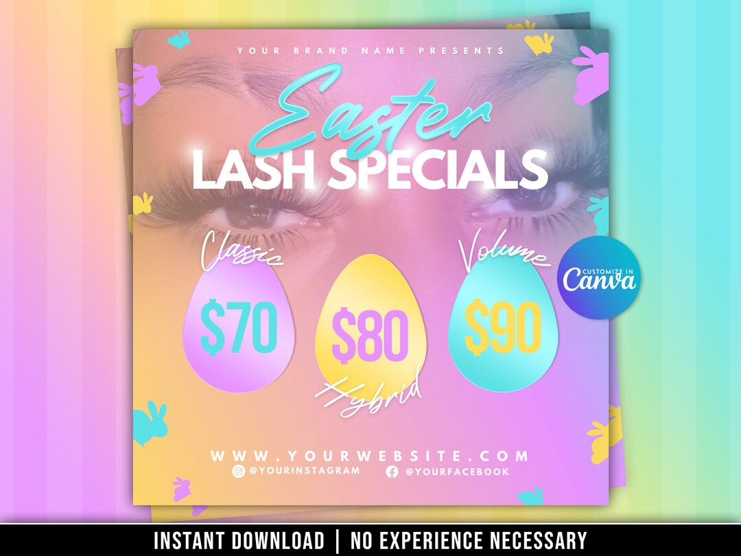 Easter Lash Flyer, Easter Sale Flyer, Easter Specials, Easter Lashes ...