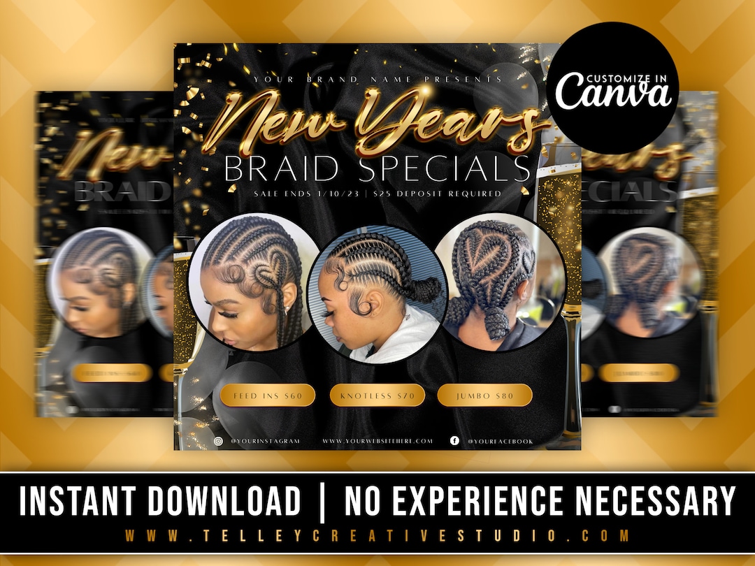 New Years Specials Flyer Template, DIY Premade Flyers, Social Media ...