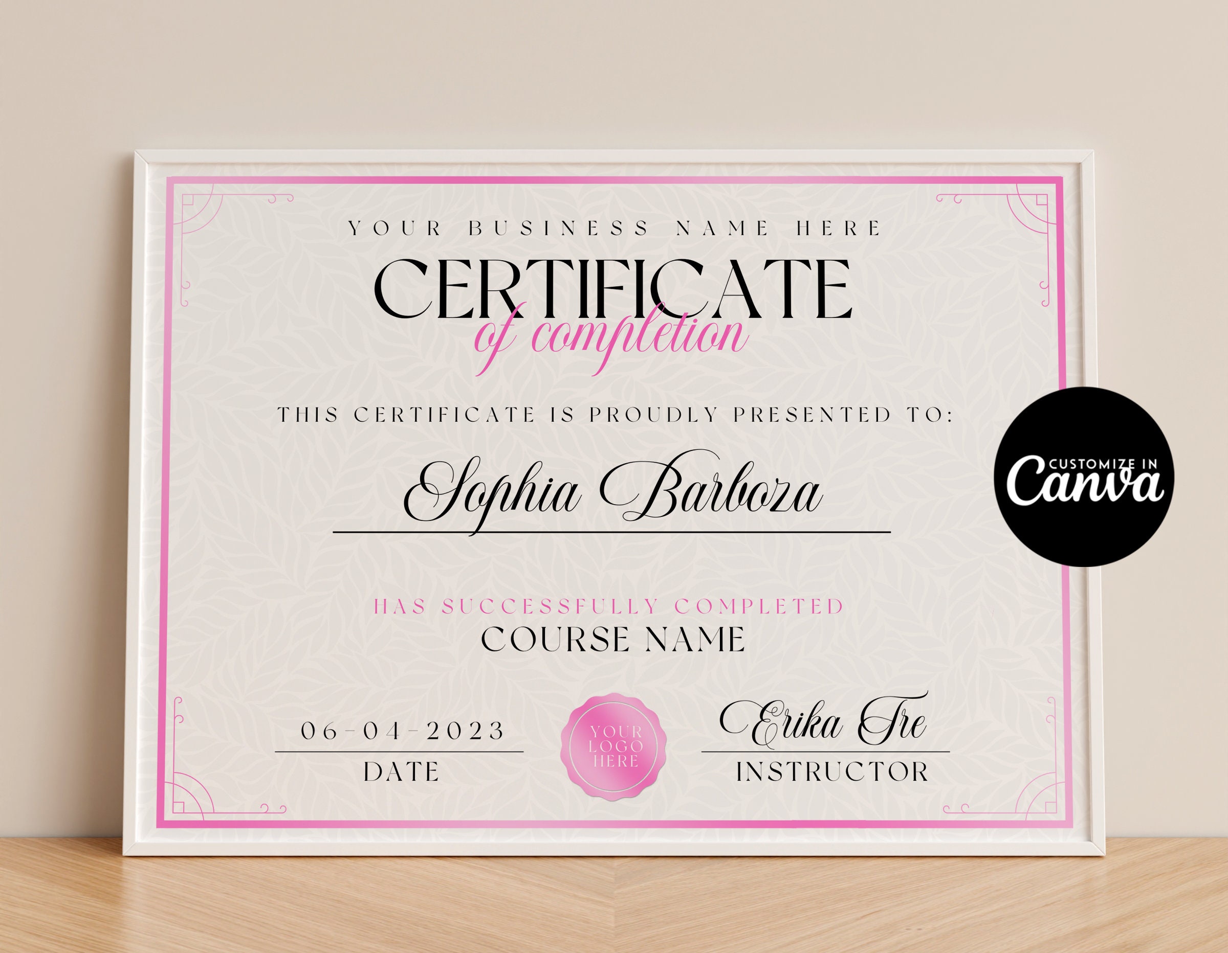 Certificate of Completion, Certificate Template, Lash Certificate ...