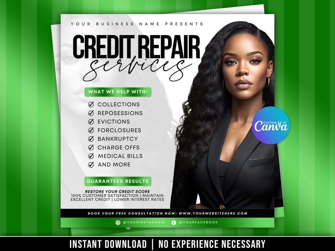 Credit Repair Flyer, Credit Flyer Template, Credit Services Flyer ...