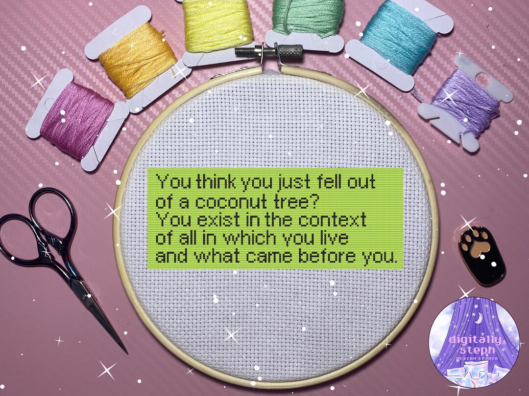 Kamala Harris Cross Stitch Pattern, Coconut Tree, Brat, Digital ...