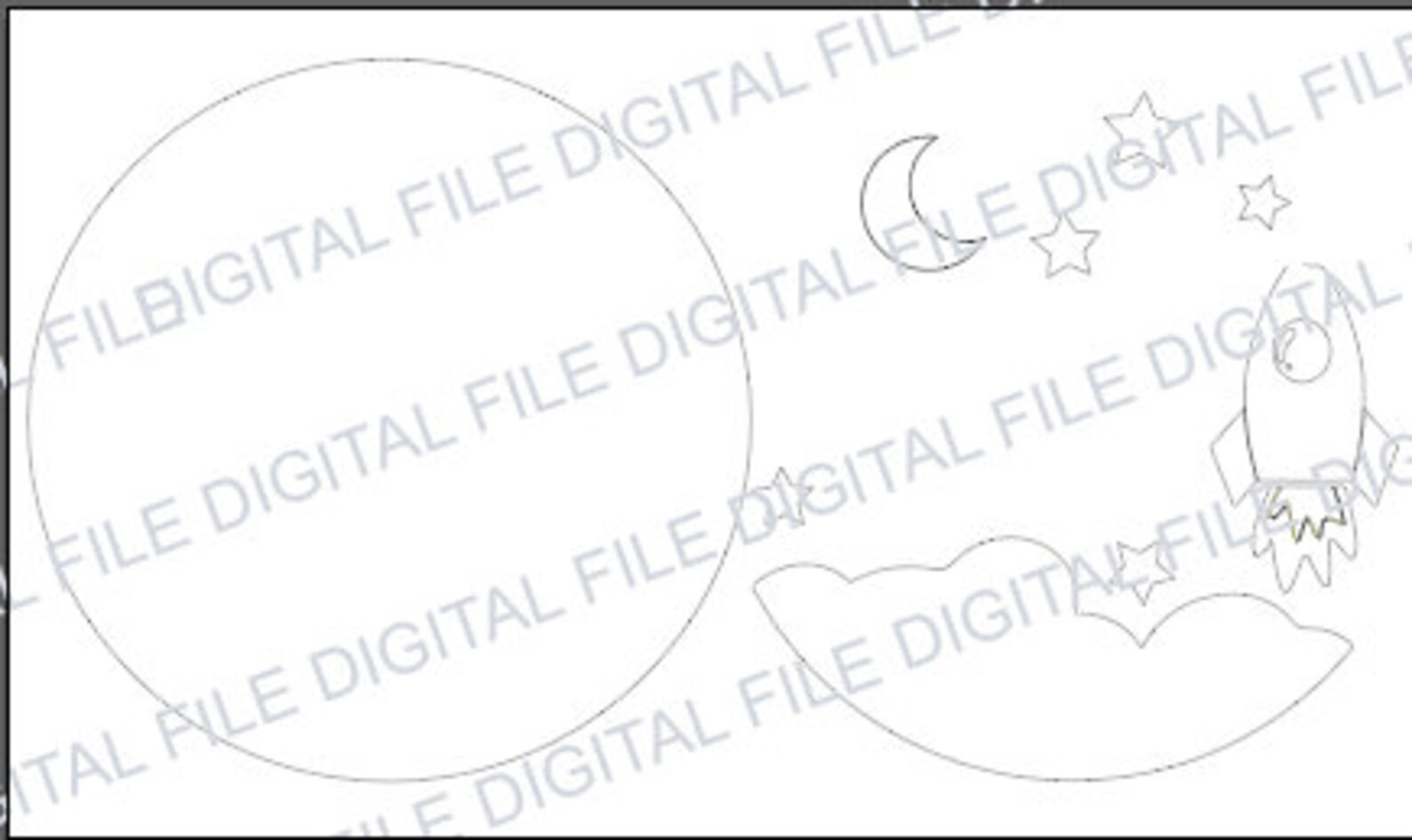 Digital Outer Space Theme Nursery Sign Digital Cut File | Spaceship ...