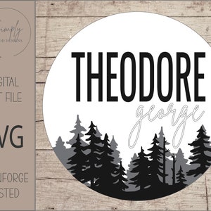 Digital Layered Forest Cut File | Glowforge Nursery Sign Template ...