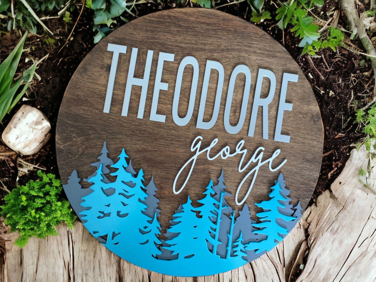 Digital Layered Forest Cut File | Glowforge Nursery Sign Template ...