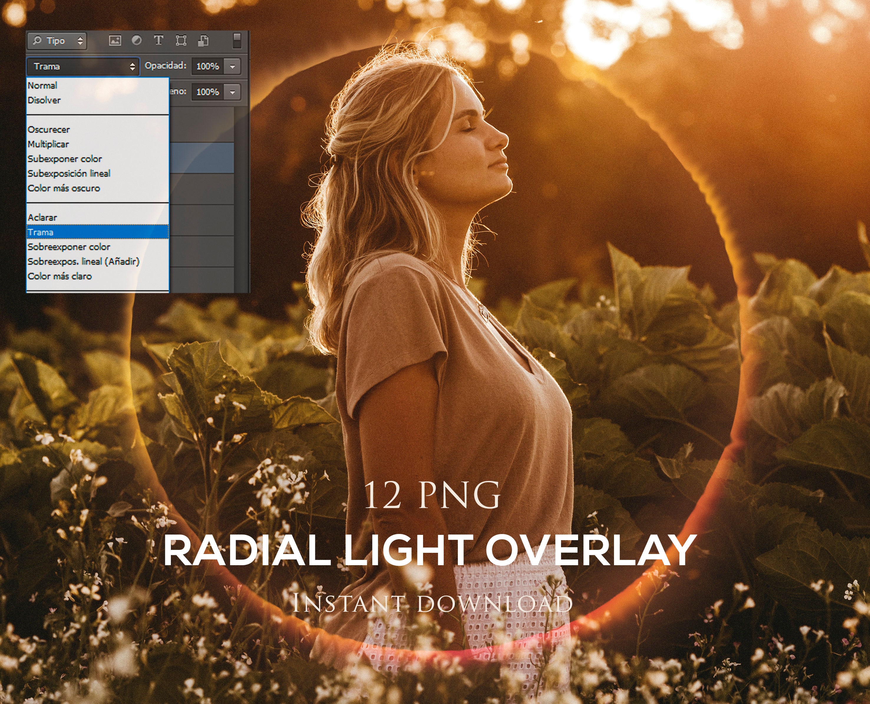 RADIAL LIGHT OVERLAY Ring of Fire Natural Light - Etsy
