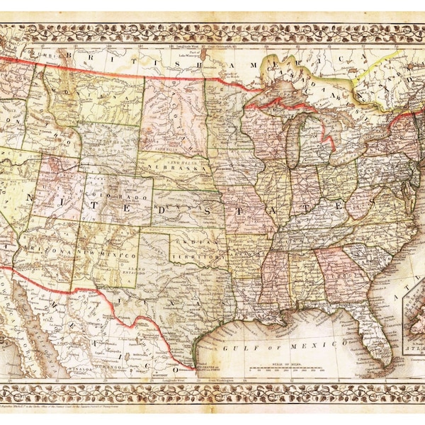 Usa Map High Resolution - Etsy