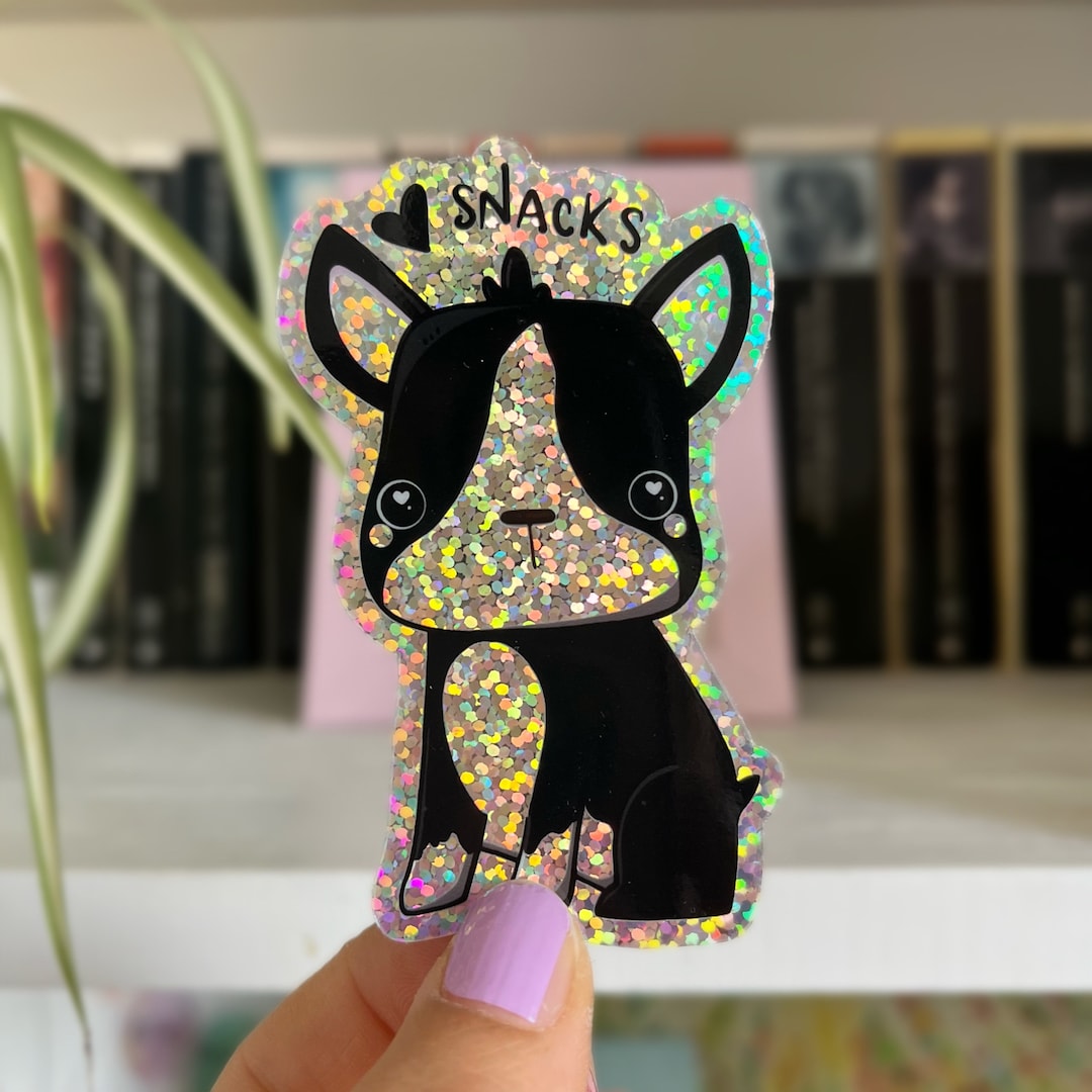 Glitter Boston Terrier Vinyl Sticker Water Bottle, Laptop Decal Cute ...