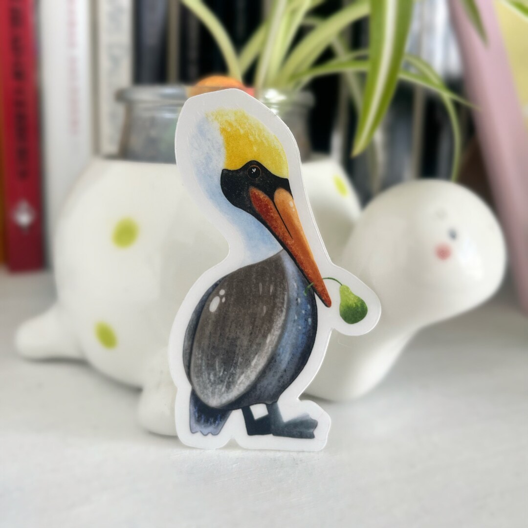 Pelican Die Cut Vinyl Sticker | Laptop, Water Bottle, Tumbler Bird ...