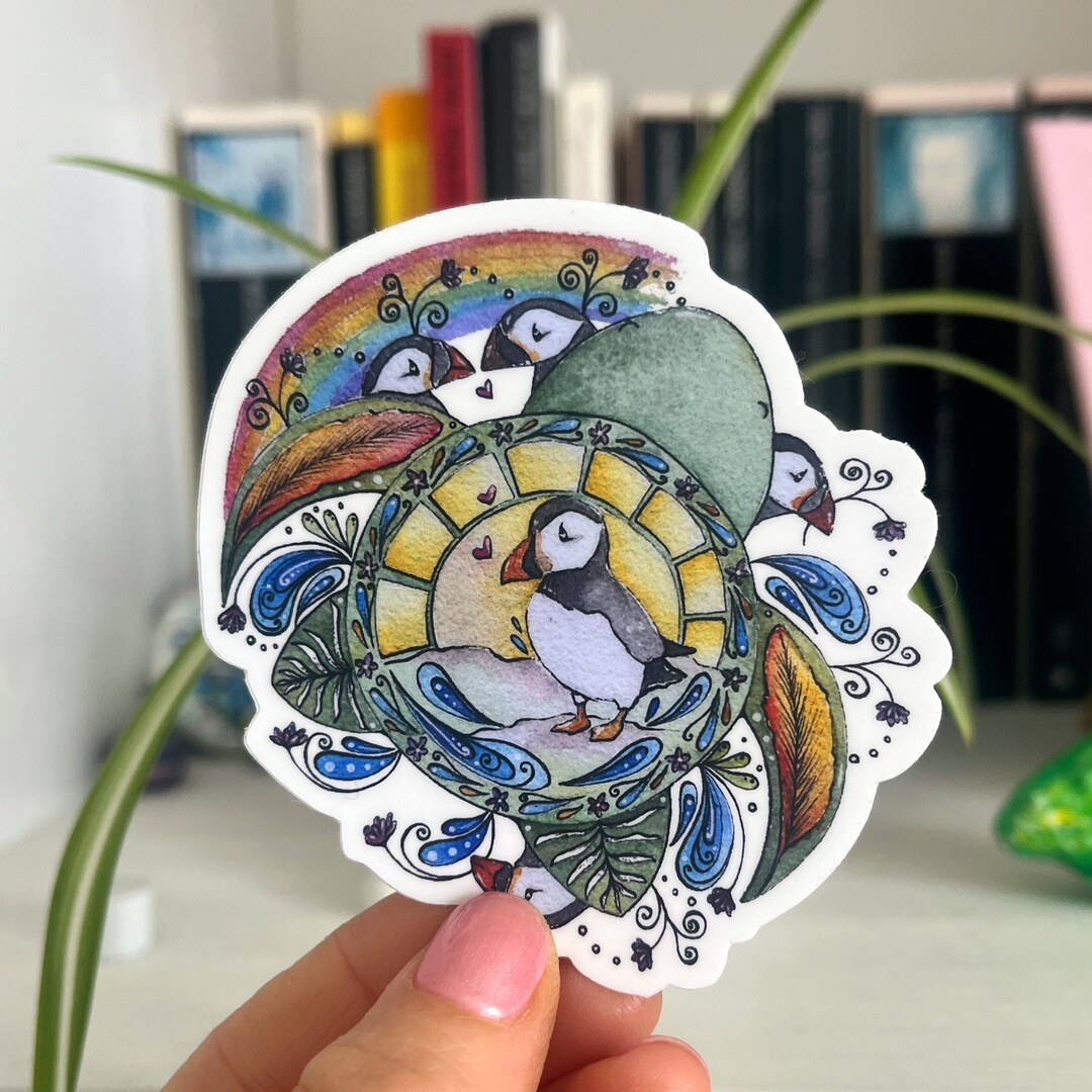 Atlantic Puffins Vinyl Sticker Die Cut | Waterproof, Dishwasher Safe ...