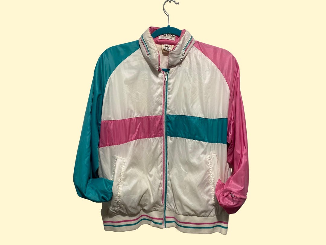 Vintage 80's Windbreaker W/ Hidden Hood - Etsy