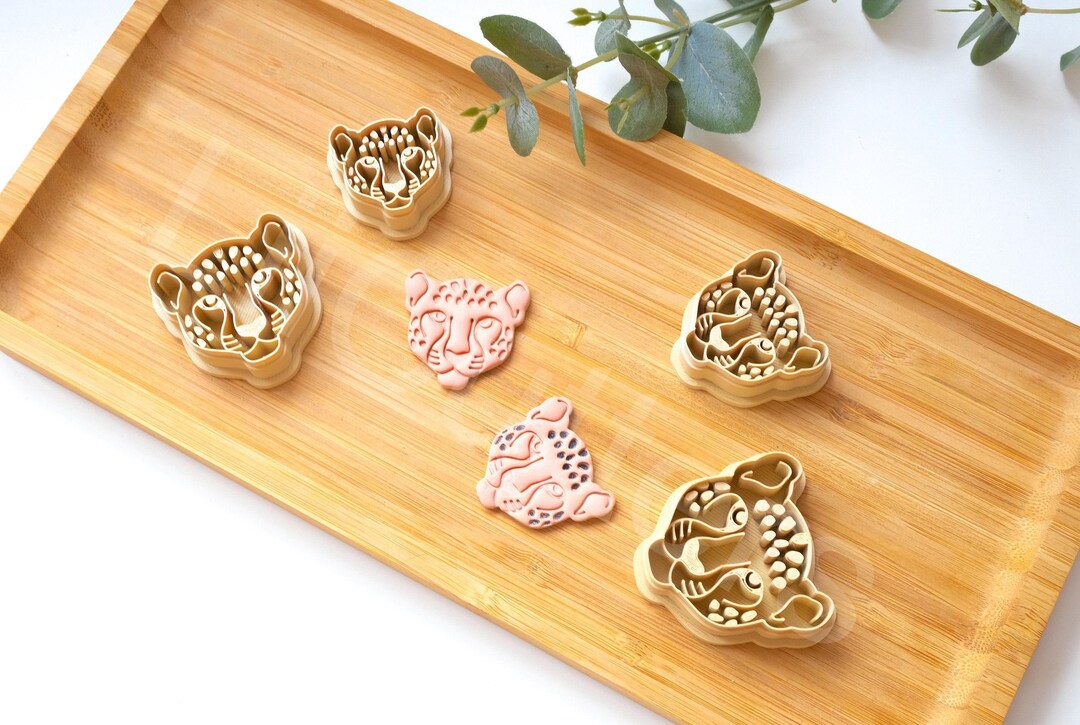 Cheetah Face Polymer Clay Cutter Safari Animal Stamp Texture Tool for ...