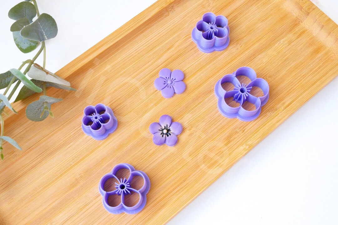 Violet Flower Polymer Clay Cutters, Blue Flower Cutter, Daisy Flower ...