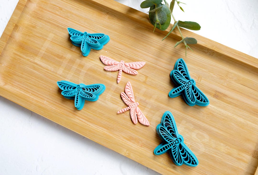 Dragonfly Polymer Clay Cutter Set: Earring Cookie Biscuit Molds Making ...