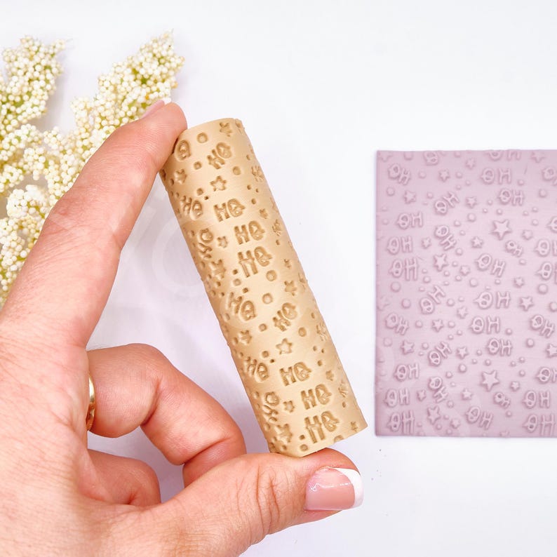 Christmas Ho Ho Pattern Clay Roller - Seamless Texture Tool for Polymer ...