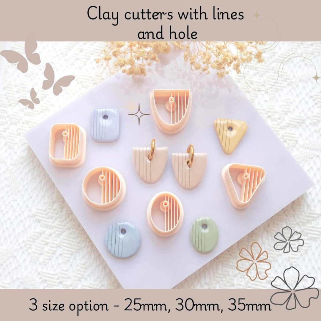 Abstract Geometric Polymer Clay Cutters Set | Modern Arch Oval Triangle ...