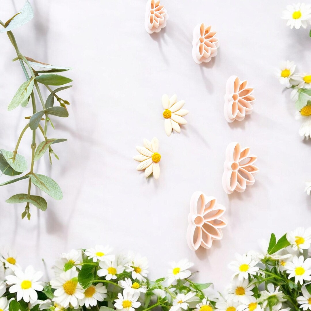 3D Printed Daisy Flower Clay Cutter Tool for Polymer DIY Earring Making ...