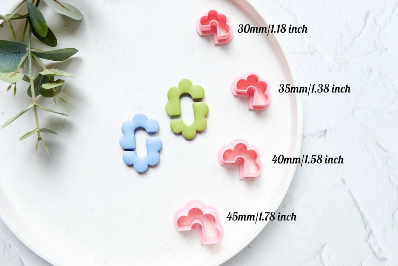 Half Flower Polymer Clay Cutter Geometric Earring Design Tool 30-45mm ...