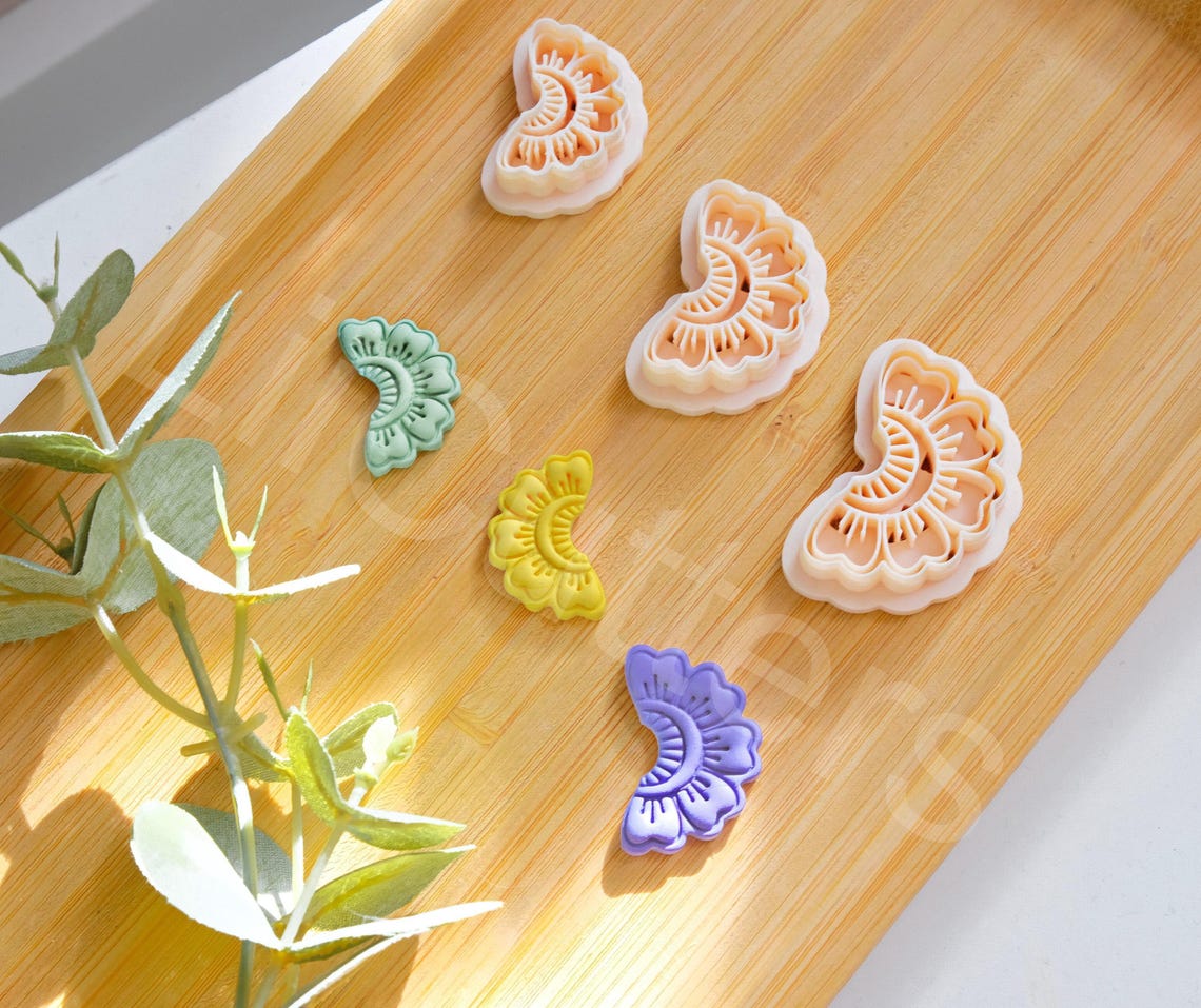 Half Flower Polymer Clay Cutter - Geometric Earring Design Tool for ...