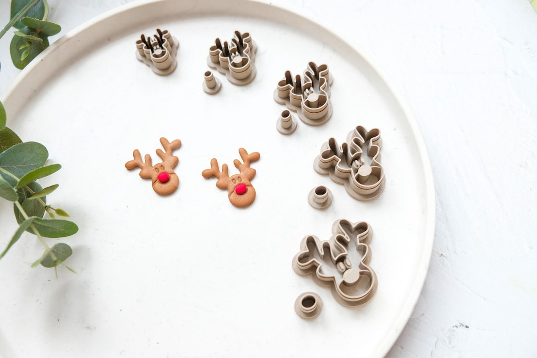 Deer Polymer Clay Cutter With Nose, Rudolph Polymer Clay Cutter ...