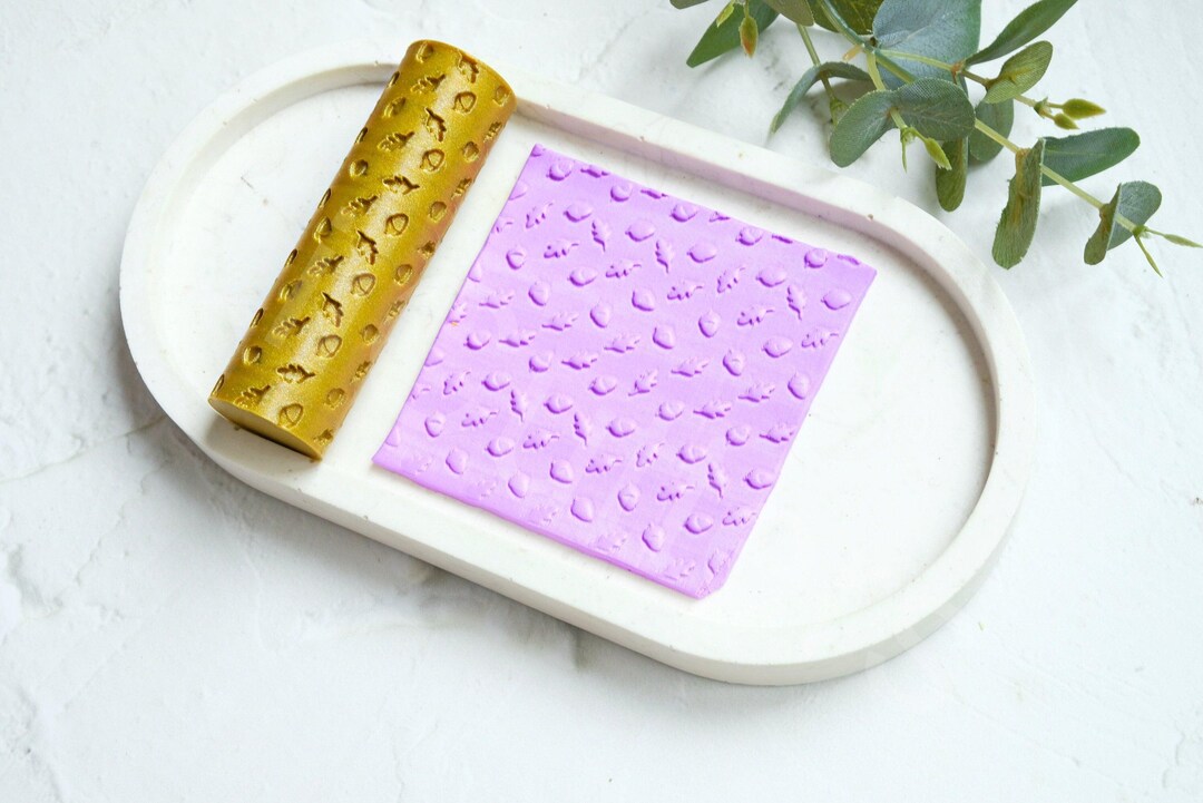 Botanical Polymer Clay Roller: Acorn & Leaf Pattern, Earring Tool - Etsy