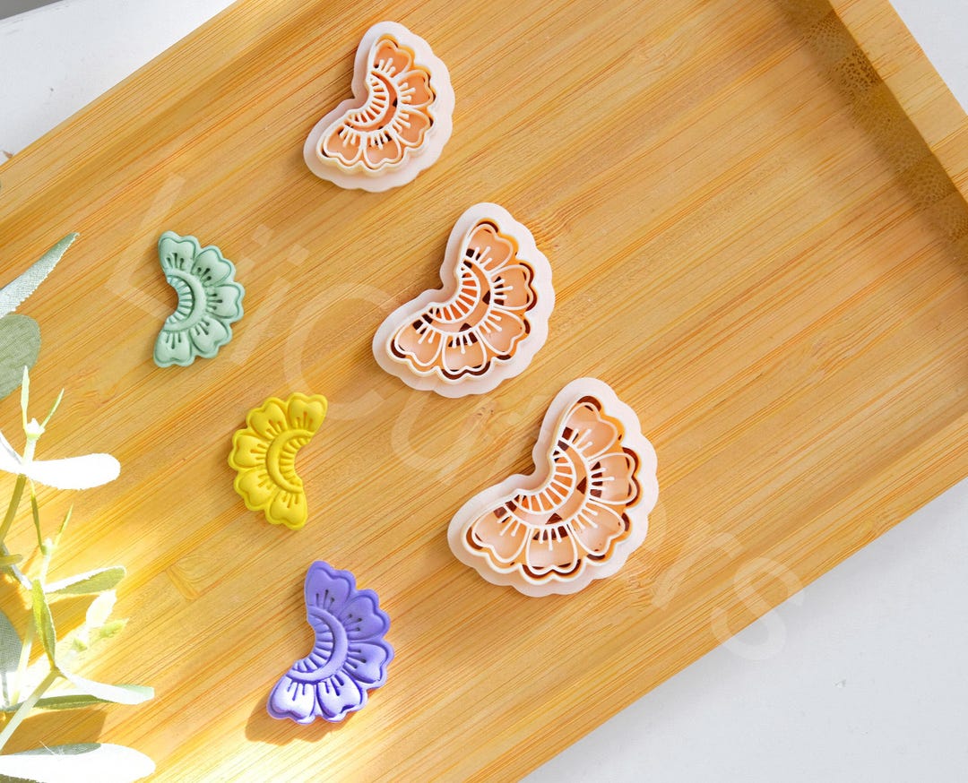 Half Flower Polymer Clay Cutter - Geometric Earring Design Tool for ...