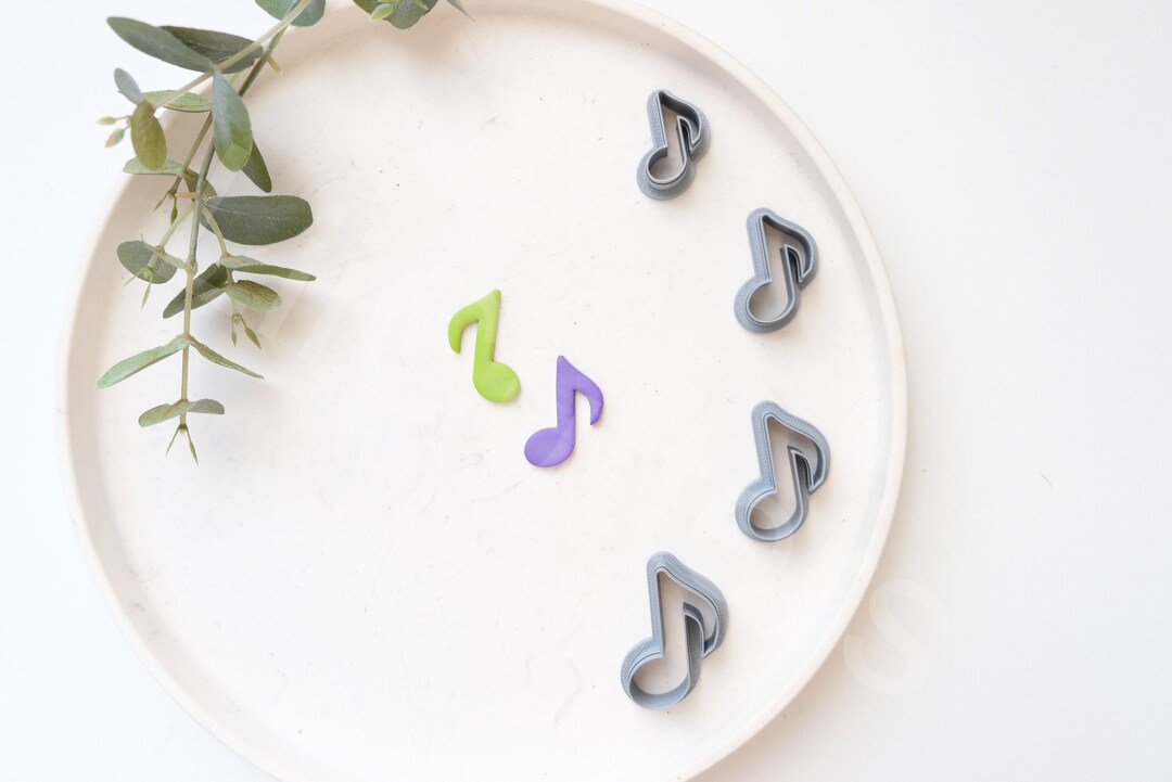 Music Note Polymer Clay Cutter (2pc Set), Musical Theme Clay Cutter ...