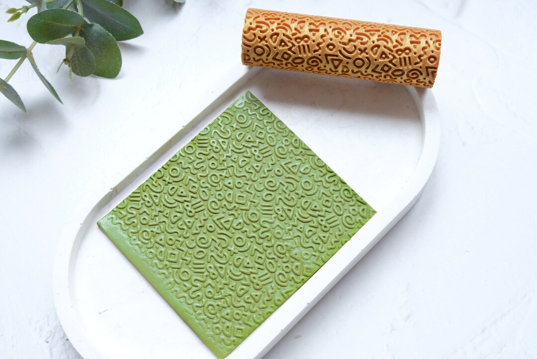 Texture Geometric Roller, Symbol Clay Roller, Seamless Clay Texture ...