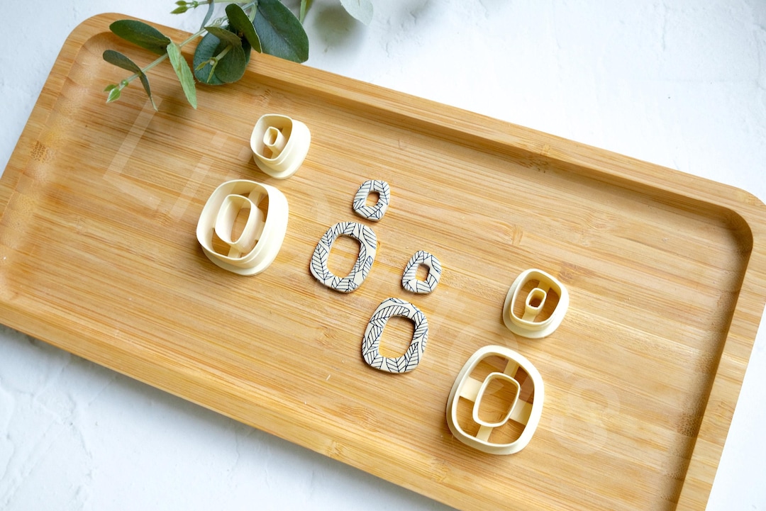 Organic Geometric Polymer Clay Cutter Set (4 Pc), Circle Clay Earring ...