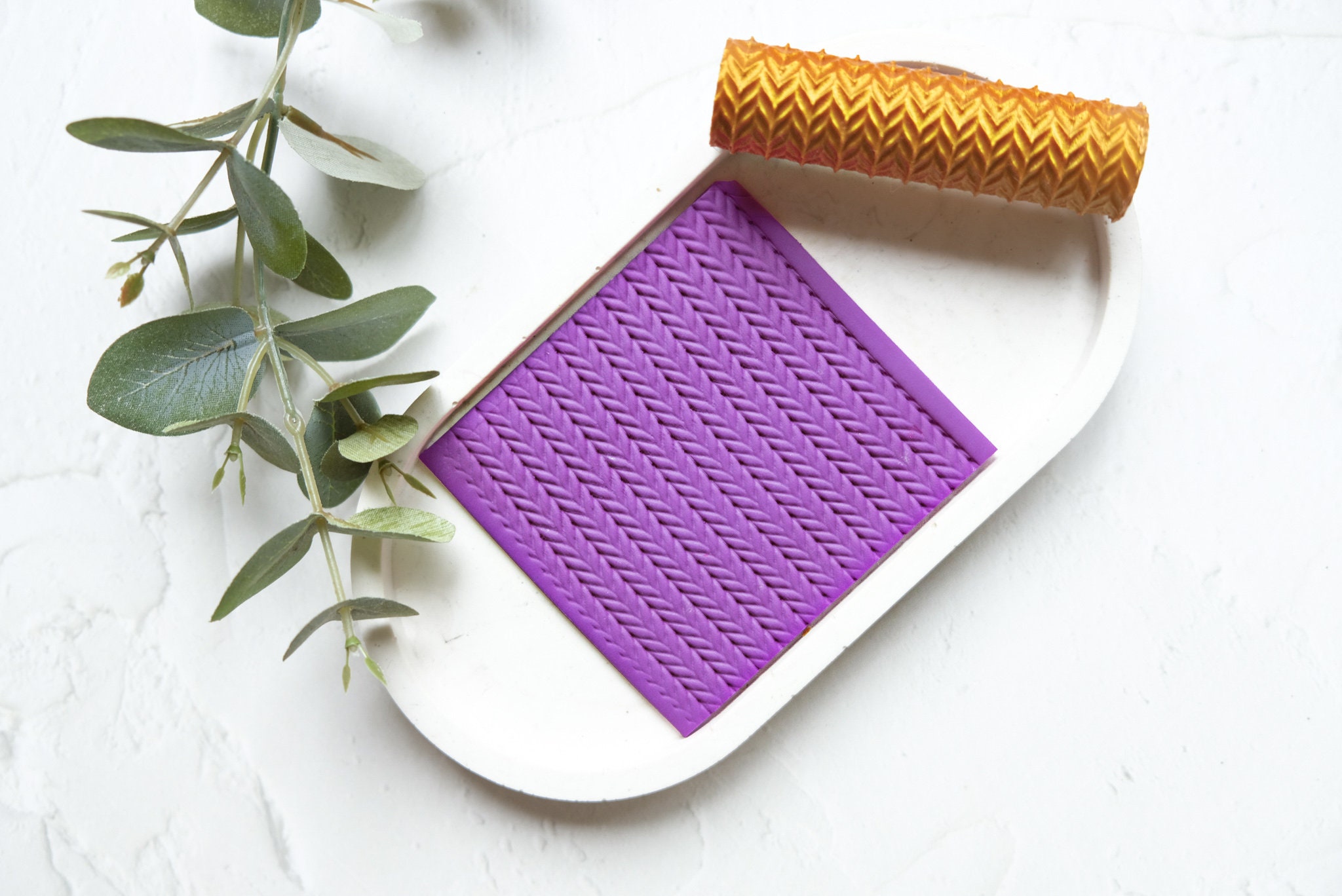 Fabric Clay Roller Christmas Pattern Clay Roller Knitted - Etsy