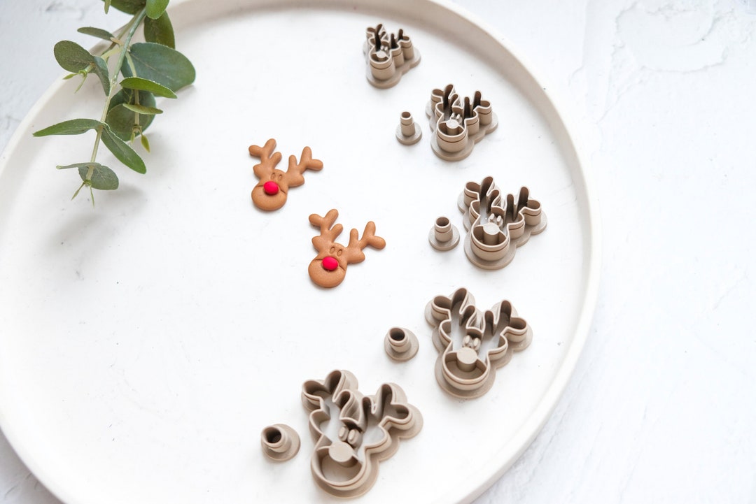 Deer Polymer Clay Cutter With Nose, Rudolph Polymer Clay Cutter ...