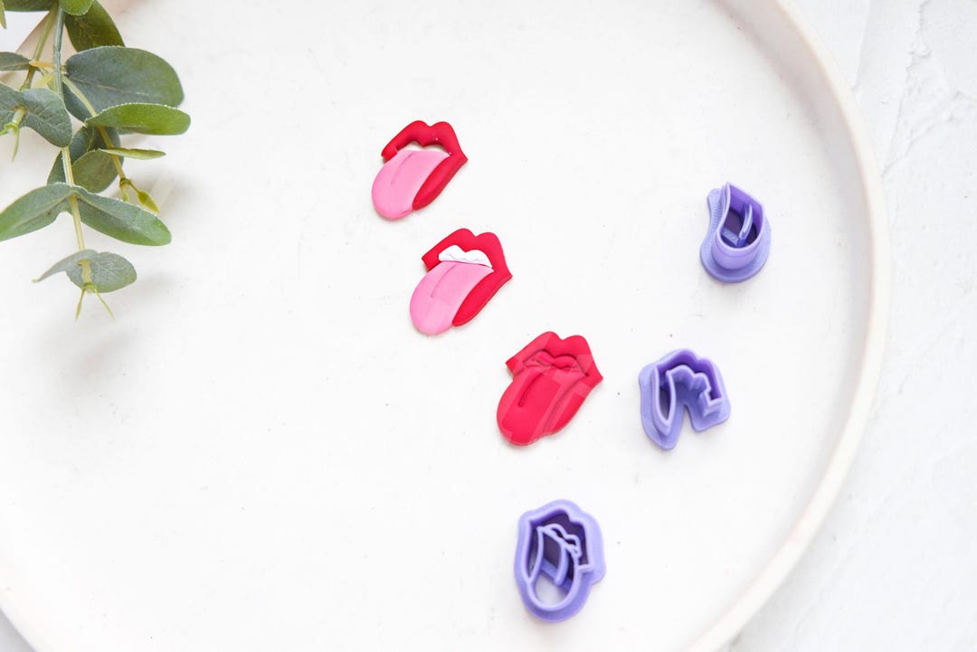 Tongue & Lip Polymer Clay Cutters Set (3pc) | Valentine Earring Cutters ...