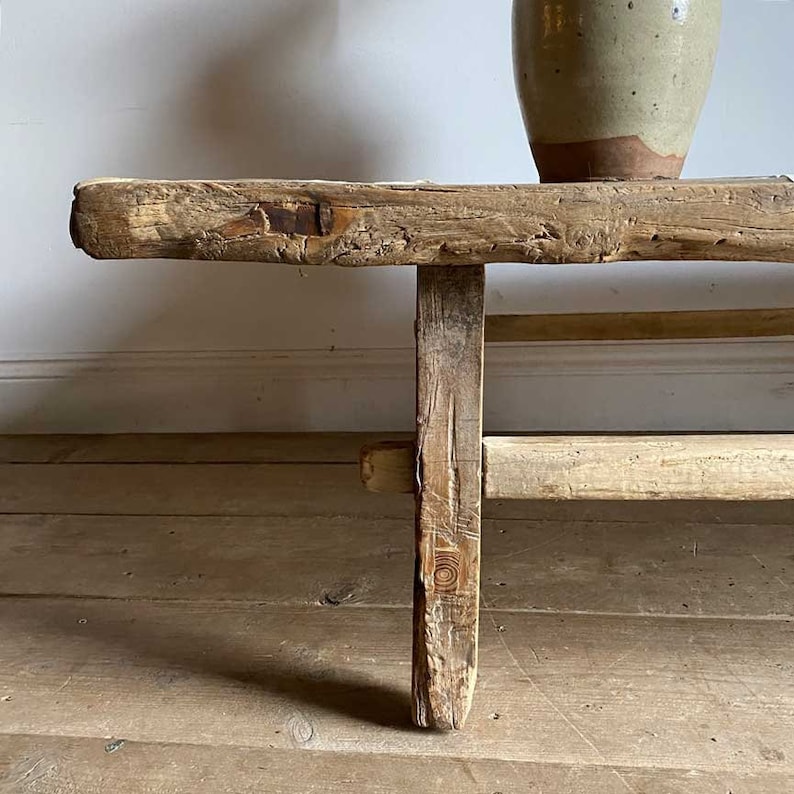 Reclaimed Wood Coffee Table, Wooden Rustic Low Dining and Coffee Table ...