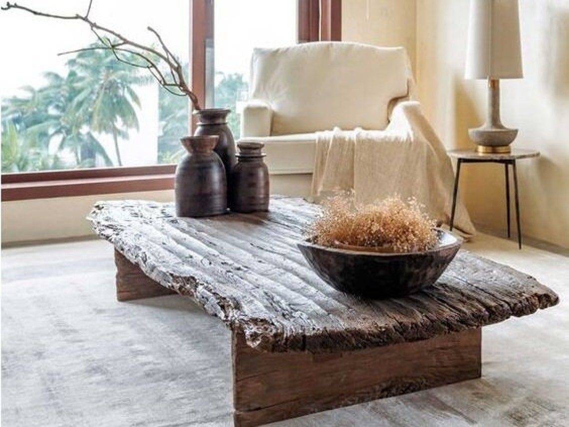Rustic Large Coffee Table, Live Edge Table, Live Edge Furniture ...