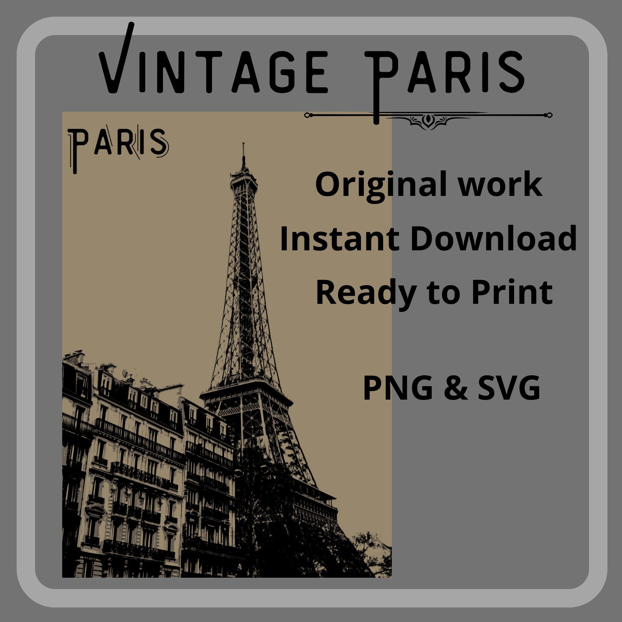 La Tour Eiffel / Eiffel Tower Vintage Paris Printable Poster - Etsy