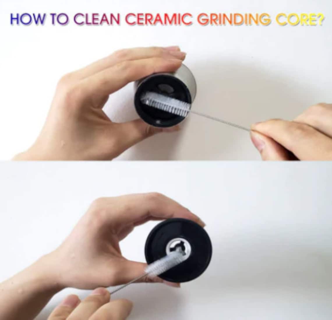 Salt and Pepper Shaker Grinder Glass Mill Set Adjustable Grinding ...