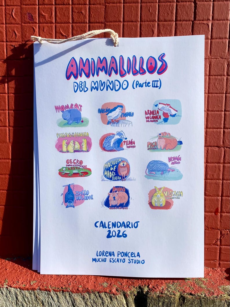 Animal Calendar 2026 | Animals of the World Illustrated With Fun Facts ...