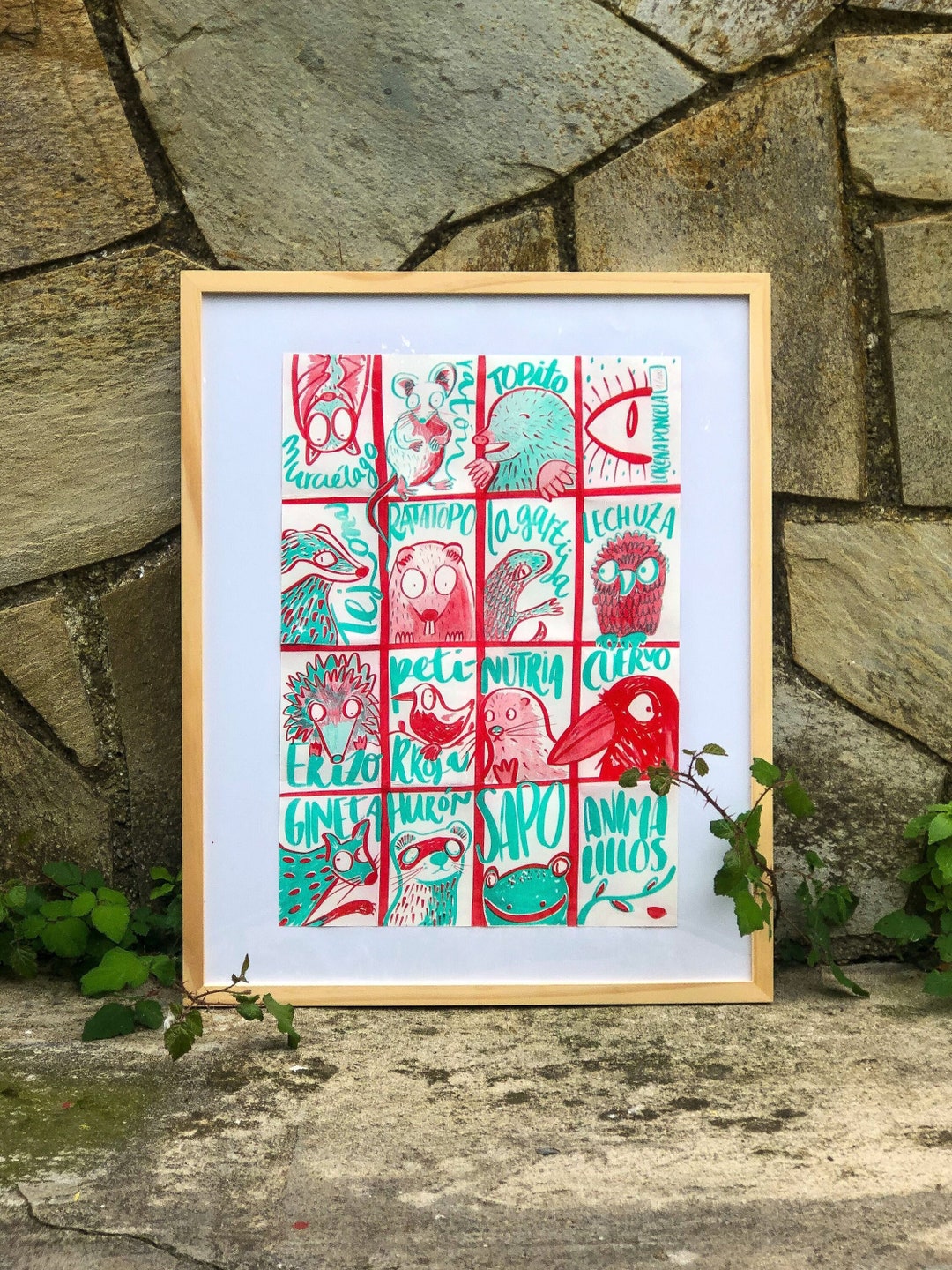 Riso Zine | Risograph Zine of Little Animals | Illustrated Fold-out ...