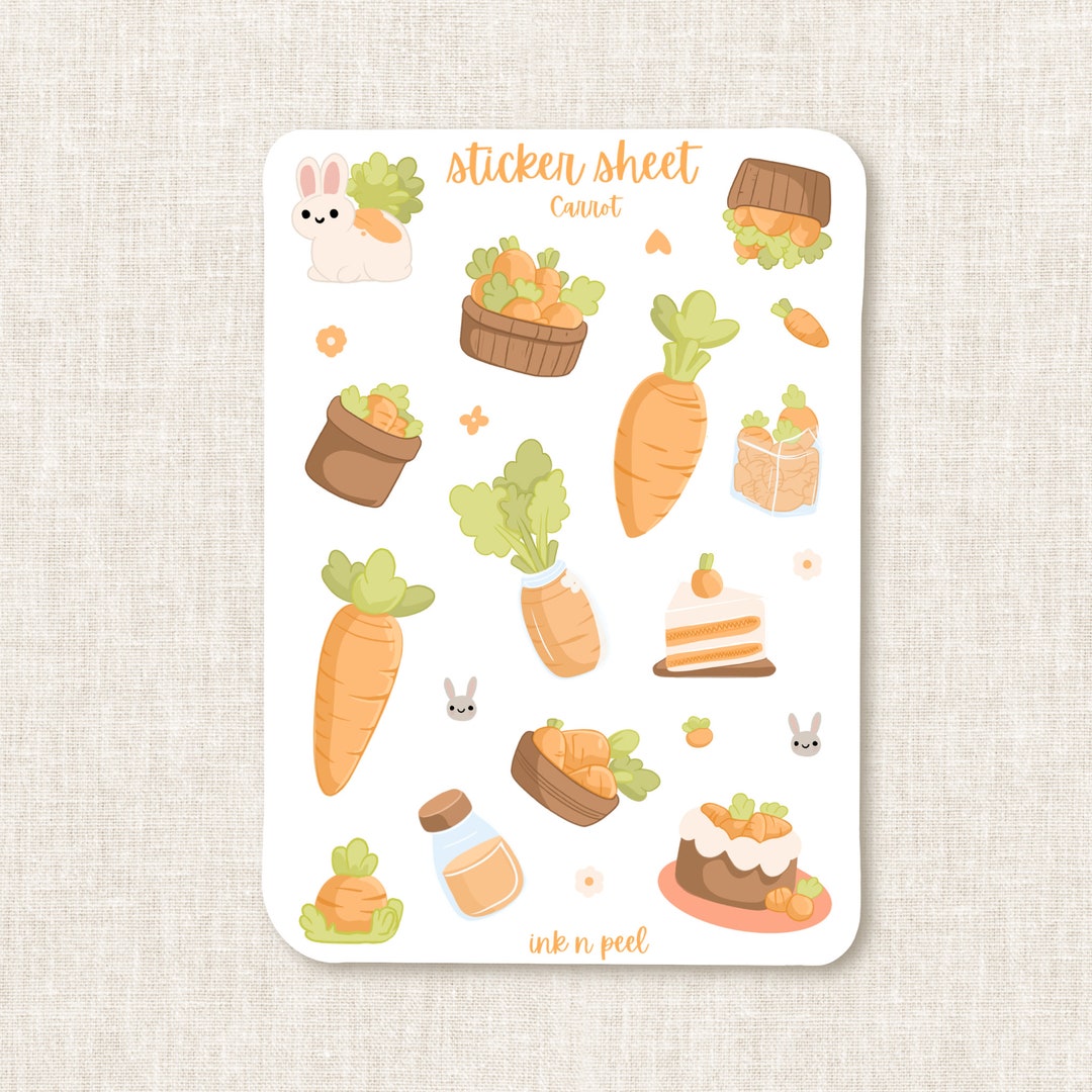 Sticker Sheet - Carrot | Journaling Stickers for Your Planner - Etsy